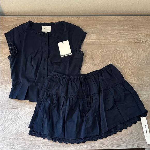 Reformation | Dresses | Reformation Valetta Twopiece Set In Navy | Poshmark